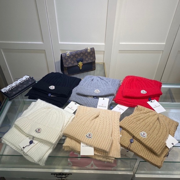 Moncler | Accessories | Moncler Cable Knit Beanie And Scarf Collection ...